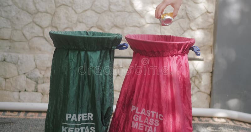 Sorting Waste at Home into Different Containers. Eco-friendly Lifestyle ...