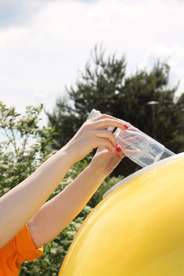 Sorting of Waste, Segregation of Plastic Waste into a Container Stock ...