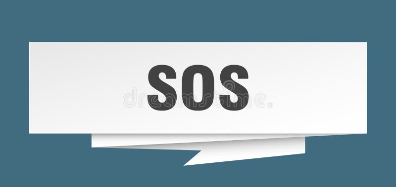 SOS ilustración del vector. Ilustración de corte, sticker - 124338125