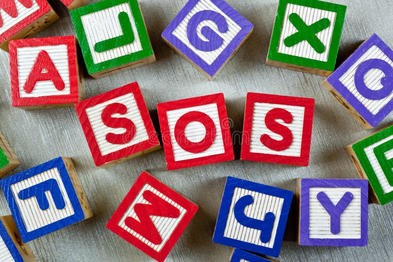 SOS stock photo. Image of letter, colorful, wooden, spelling - 24195006