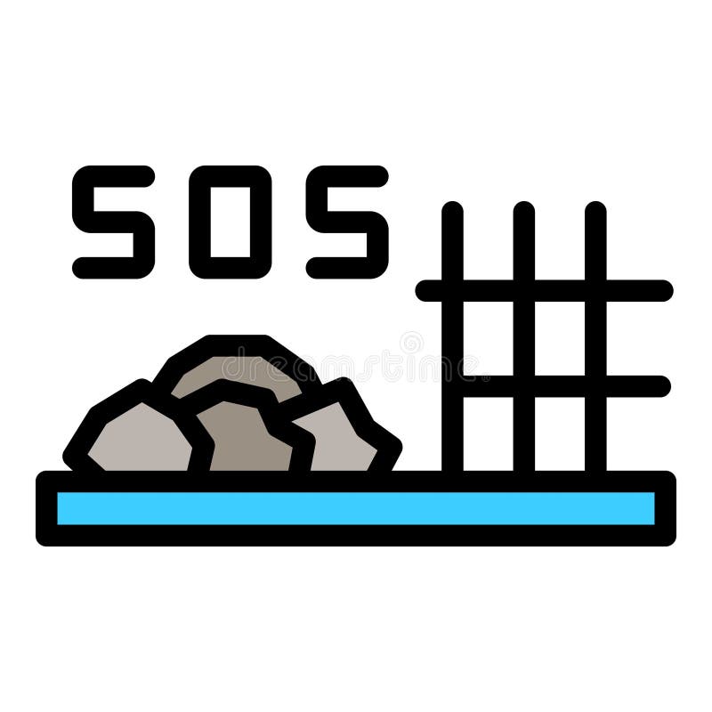 Sos Building Icon Vector Flat Stock Vector - Illustration of place ...