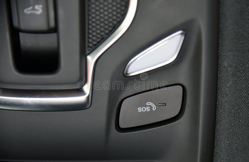 SOS Button on the Ceiling Car Interior Stock Image - Image of bonnet ...