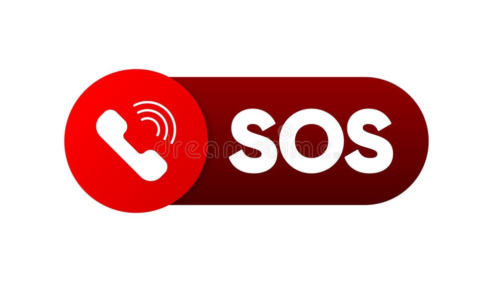 SOS Button. Emergency Help Sign Symbol. Calling 911 for Help. SOS ...