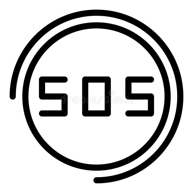 Sos Button Icon Outline Vector. Emergency Help Stock Vector ...