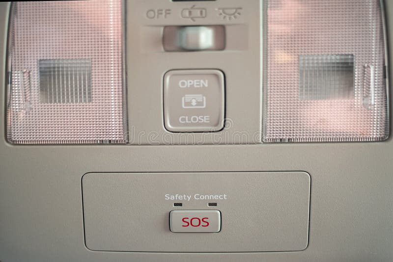 SOS Button for Safety in Car Interior Stock Photo - Image of security ...