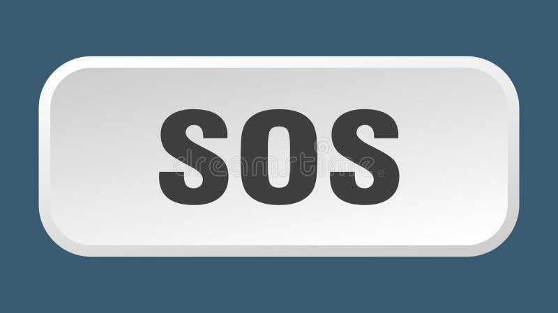 Sos Button. Sos Square 3d Push Button. Stock Vector - Illustration of ...