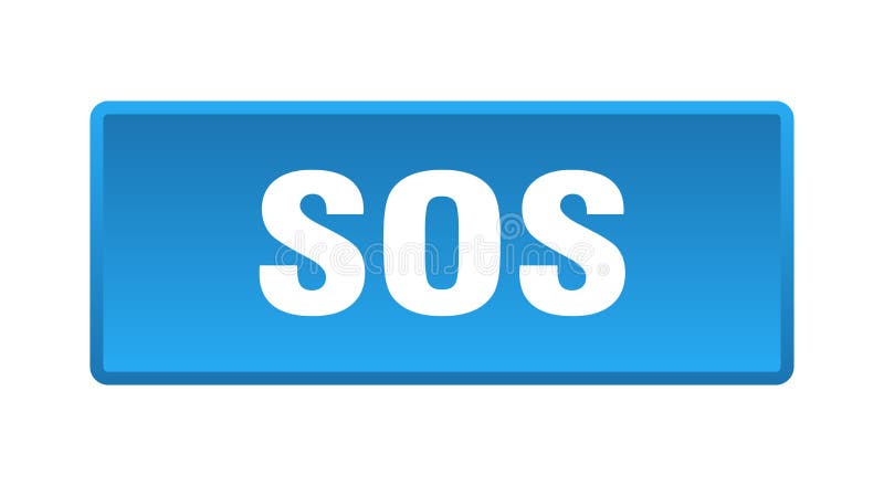 Sos Button. Sos Square Isolated Push Button Stock Vector - Illustration ...