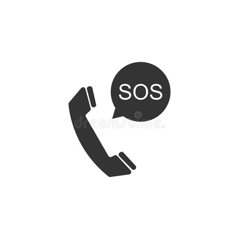 SOS Call Icon Isolated. 911, Emergency, Help, Warning, Alarm Stock ...