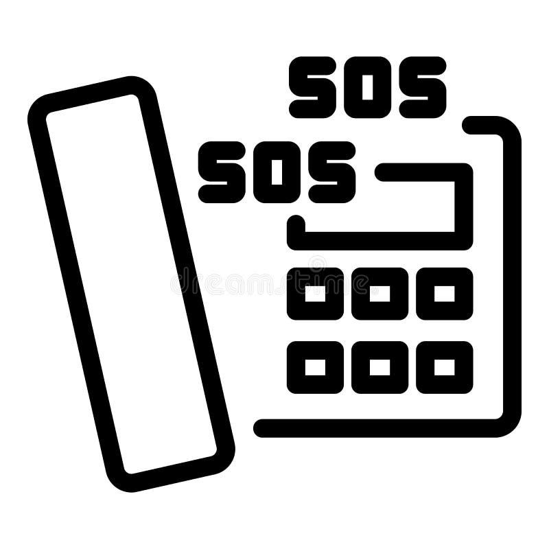 Sos Call Icon Outline Vector. Emergency Button Stock Vector ...