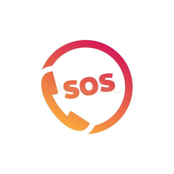 Sos call icon on white stock vector. Illustration of support - 237451943