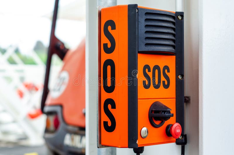 SOS Call Station on Board the Ferry Stock Image - Image of highway ...