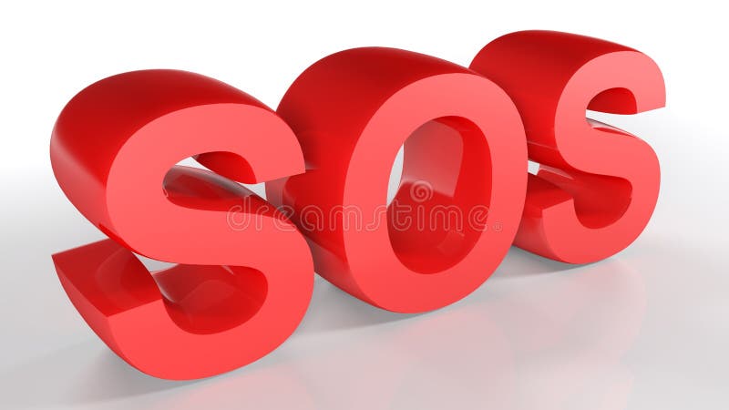 SOS Red 3D Write - 3D Rendering Stock Illustration - Illustration of ...