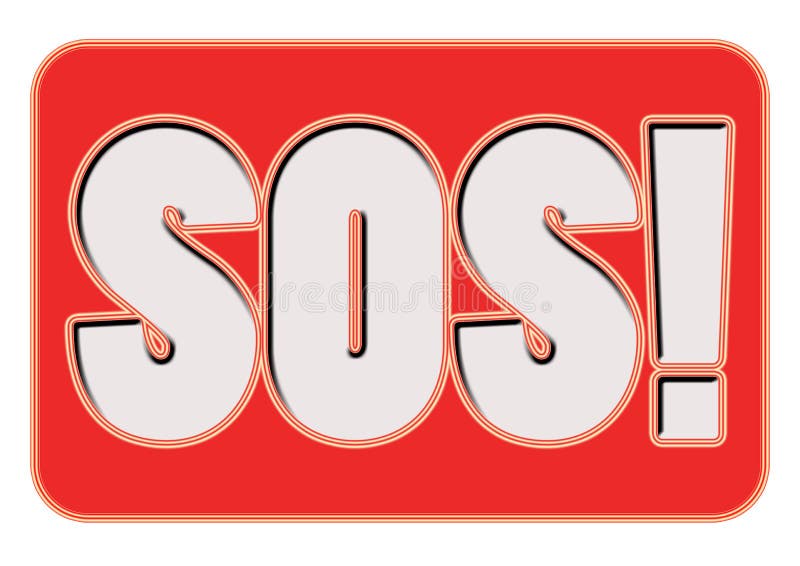 SOS! Collage Sign Web Button in Red Stock Illustration - Illustration ...