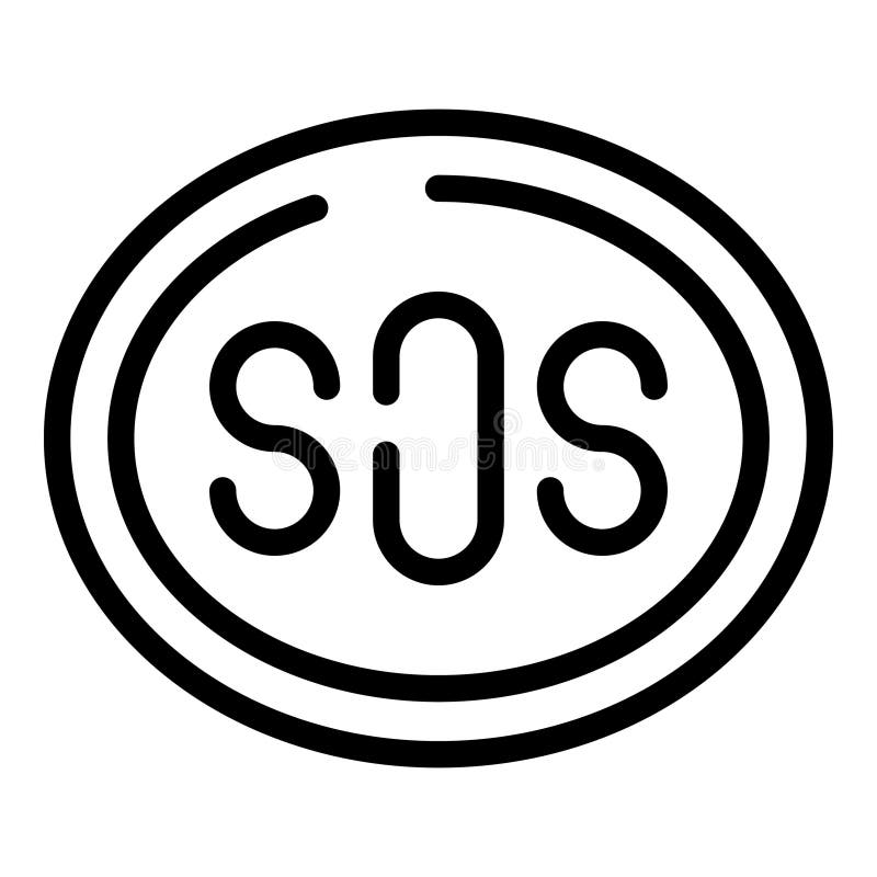 SOS Distress Signal Icon Outline Vector. Emergency Alert Stock Vector ...