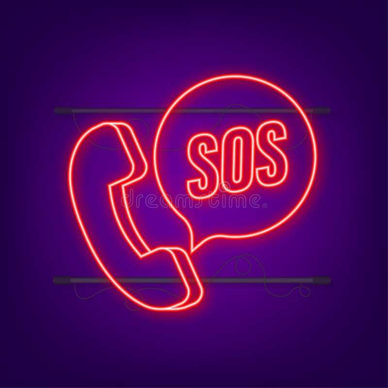 SOS Emergency Call. 911 Calling. a Cry for Help. Vector Stock ...