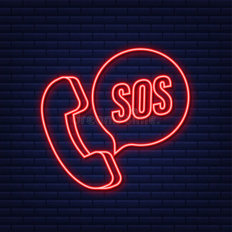 SOS Emergency Call. 911 Calling. a Cry for Help. Vector Stock ...