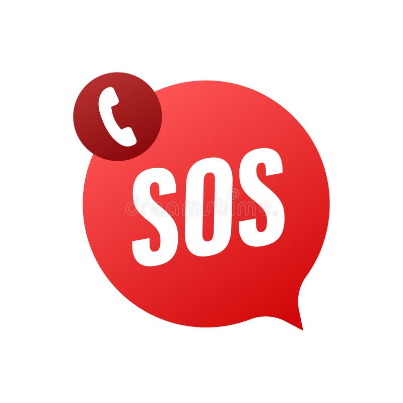 SOS Emergency Call. 911 Calling. a Cry for Help. Vector Stock ...