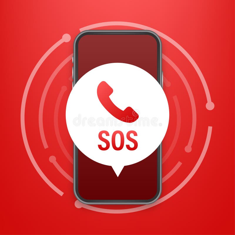 SOS Emergency Call. 911 Calling. a Cry for Help. Vector Stock ...