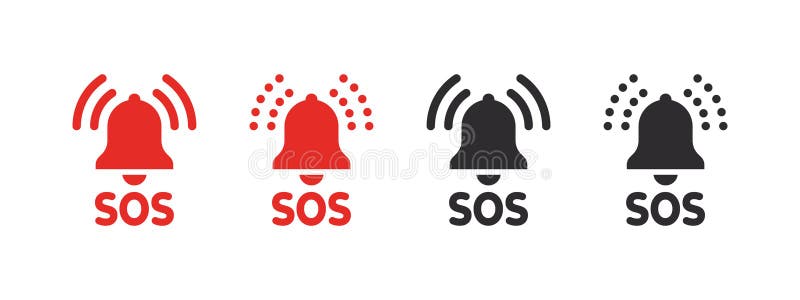SOS Emergency Icons. SOS Bell Icons. Help Service Sign Stock ...