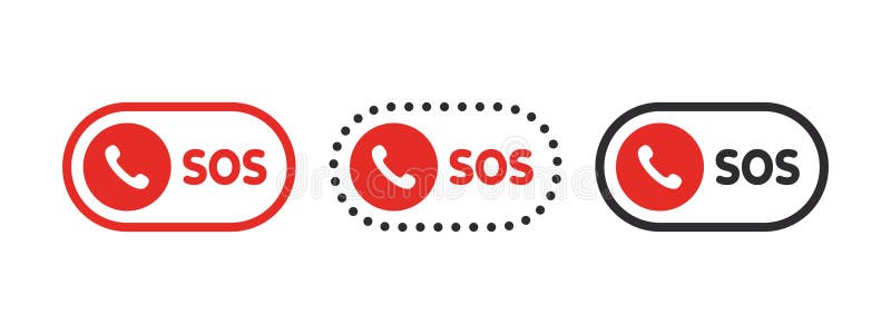 SOS Emergency Icons. SOS Buttons. Help Service Sign Stock Illustration ...