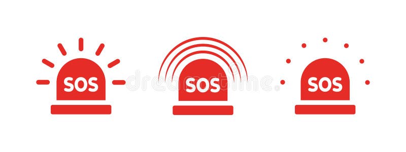 SOS Emergency Icons Set. Flashing SOS Icon Stock Illustration ...
