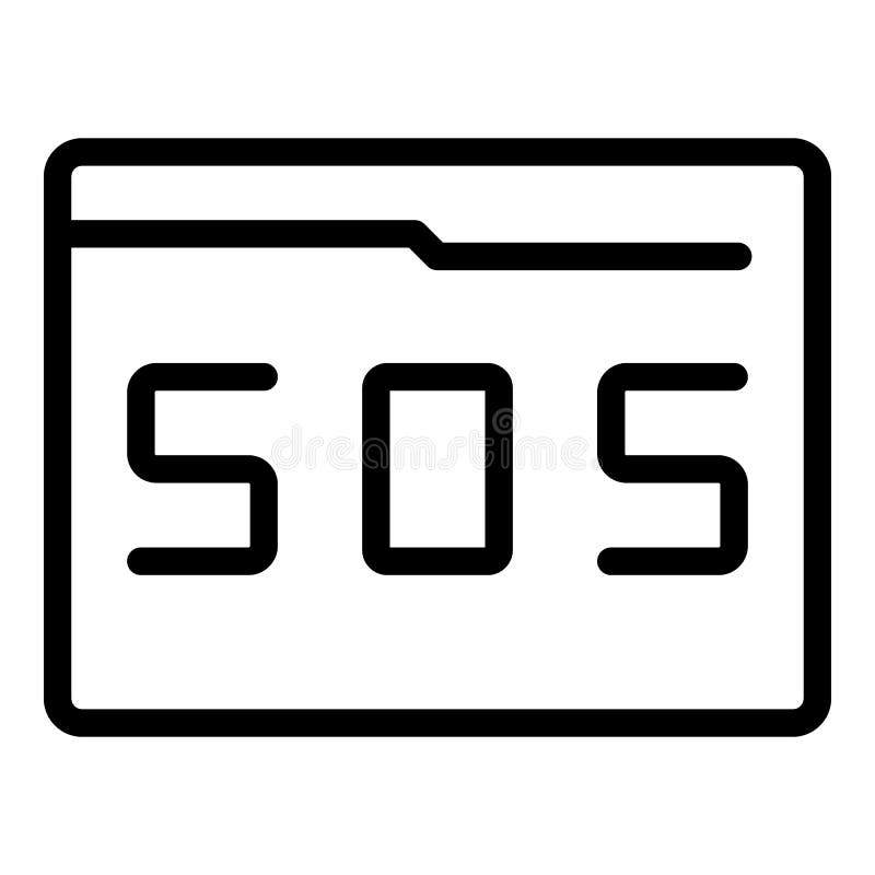 Sos Folder Icon Outline Vector. Emergency Call Stock Vector ...
