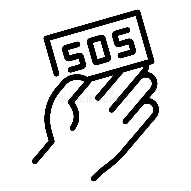 Sos Help Icon Outline Vector. Emergency Button Stock Illustration ...
