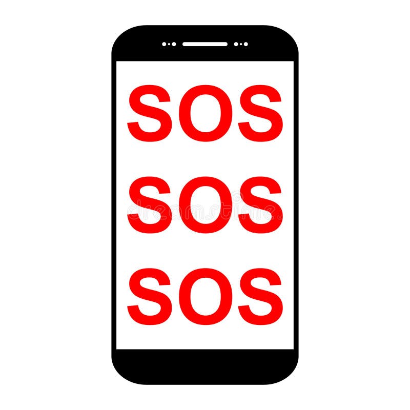 SOS Help Icon, Safety Support Alert Flat Design, Save Vector ...