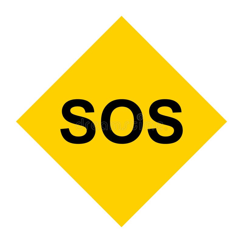 SOS Help Icon, Safety Support Alert Flat Design, Save Vector ...
