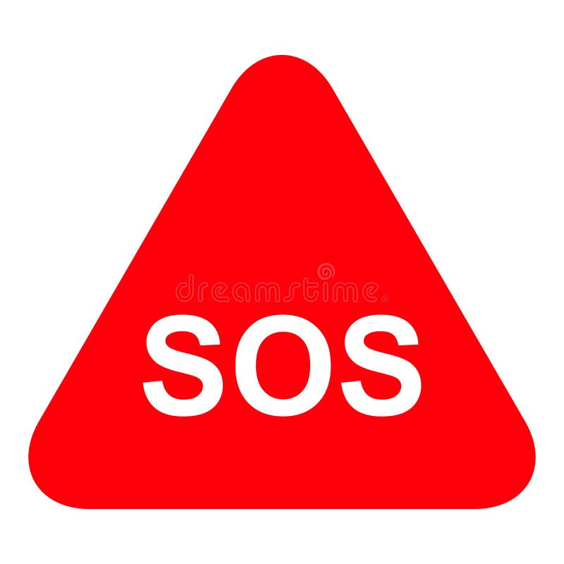 SOS Help Icon, Safety Support Alert Flat Design, Save Vector ...