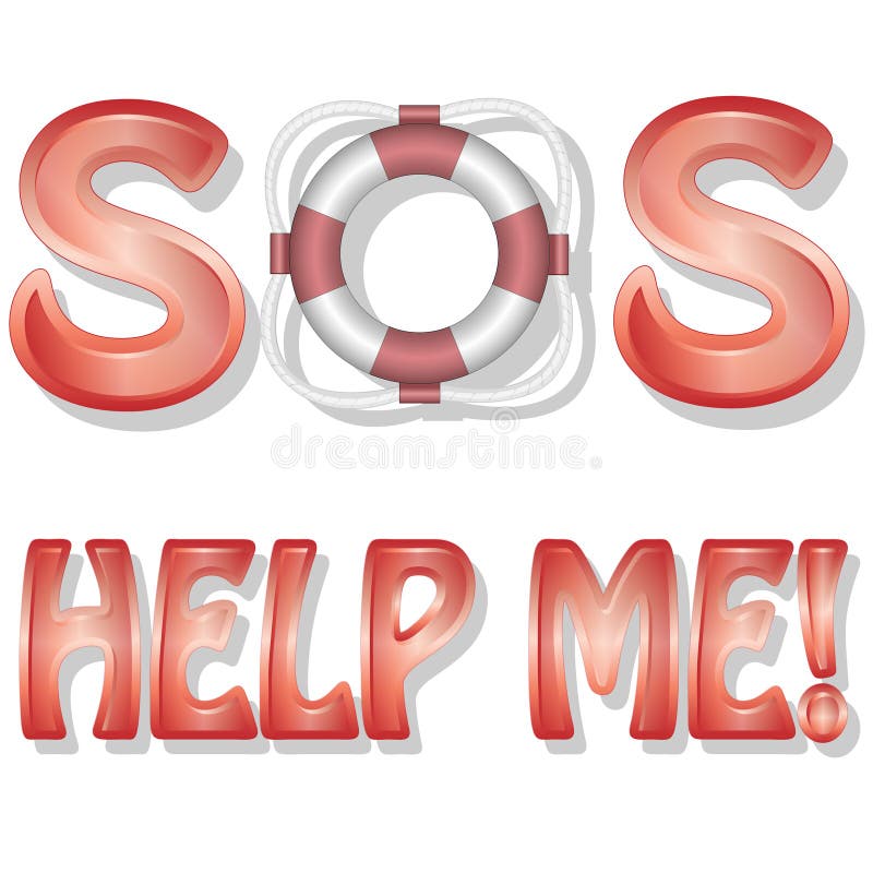 SOS-Help me stock vector. Illustration of security, lifebuoy - 12658602