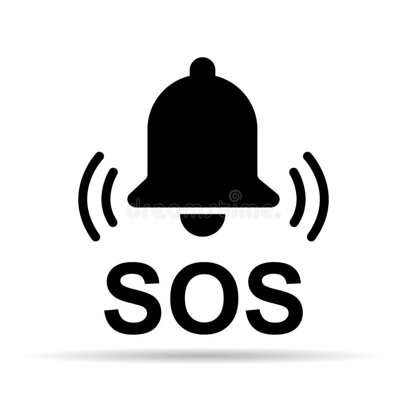 SOS Help Shadow Icon, Safety Support Alert Design, Save Vector ...