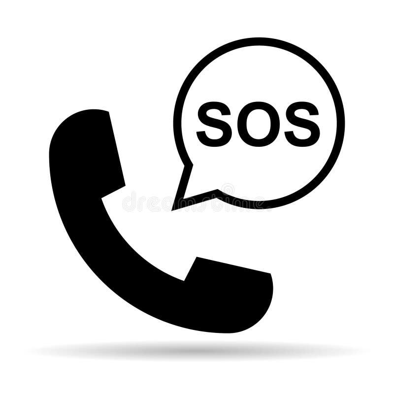 SOS Help Shadow Icon, Safety Support Alert Design, Save Vector ...