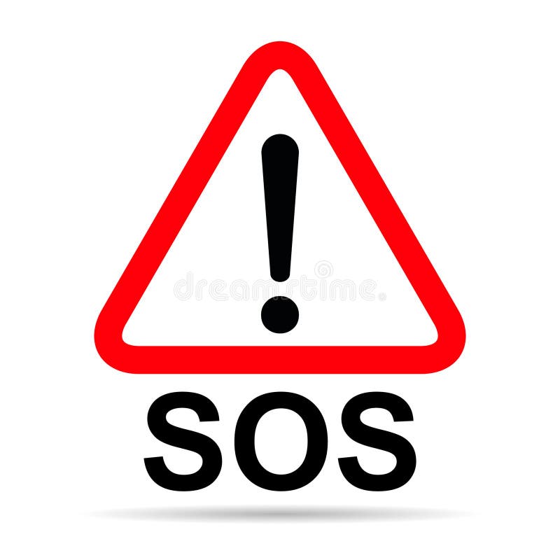 SOS Help Shadow Icon, Safety Support Alert Design, Save Vector ...