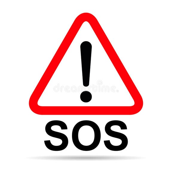 SOS Help Shadow Icon, Safety Support Alert Design, Save Vector ...