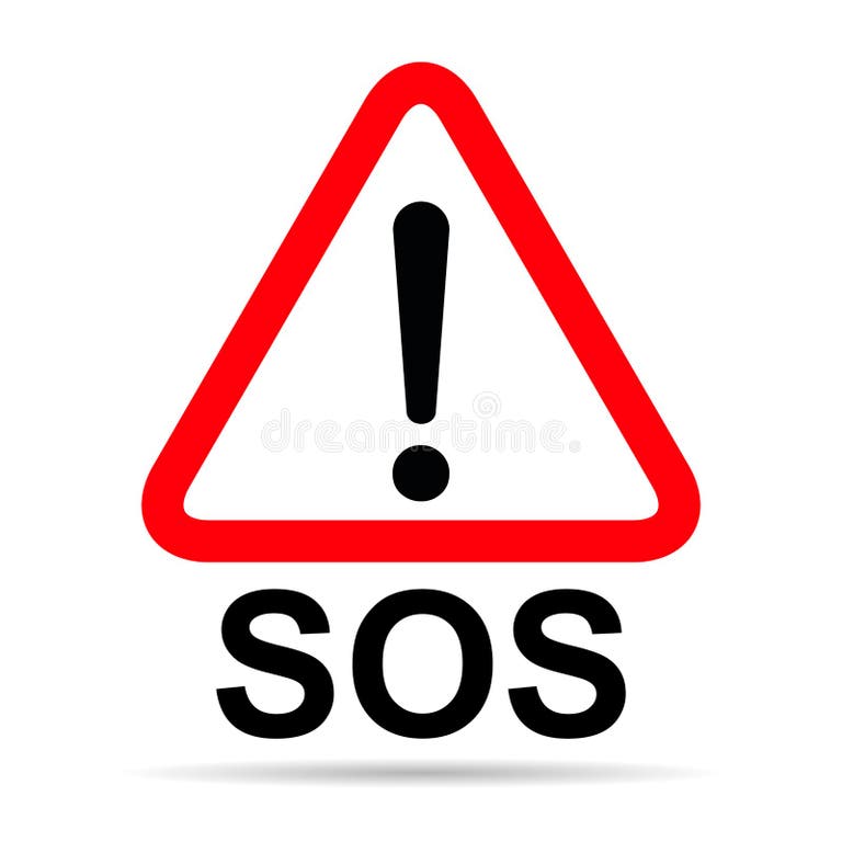 SOS Help Shadow Icon, Safety Support Alert Design, Save Vector ...