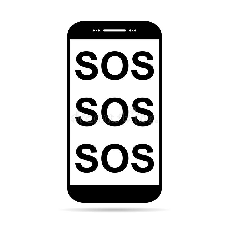 SOS Help Shadow Icon, Safety Support Alert Design, Save Vector ...