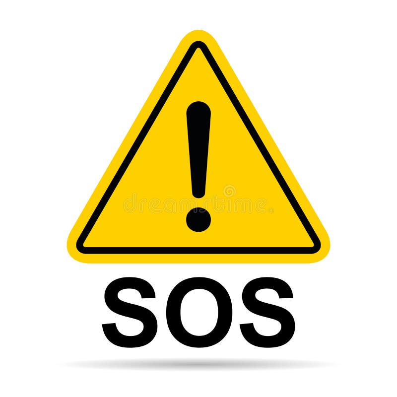 SOS Help Shadow Icon, Safety Support Alert Design, Save Vector ...