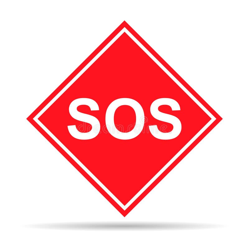 SOS Help Shadow Icon, Safety Support Alert Design, Save Vector ...