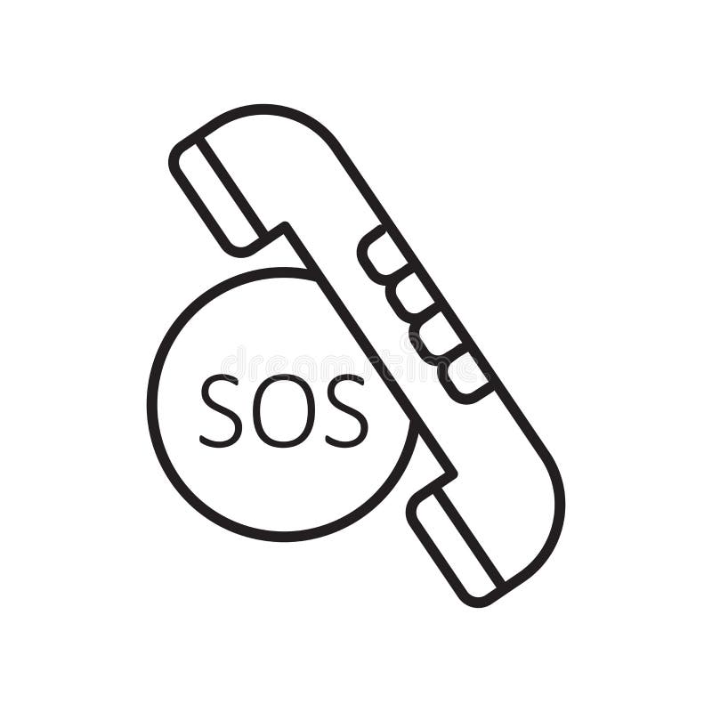 Sos Icon Vector Isolated on White Background, Sos Sign , Sign and ...
