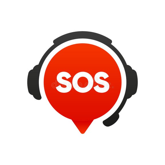 SOS Message. SOS Emergency Call. 911 Calling. Signal for Help. Vector ...