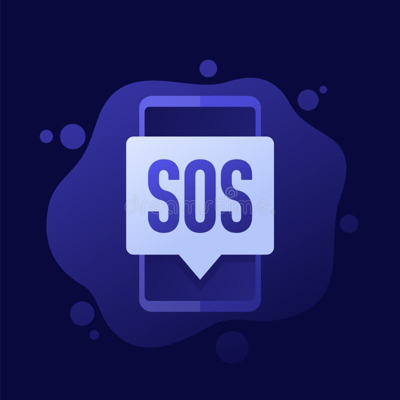 SOS Message in a Phone Icon, Vector Design Stock Vector - Illustration ...