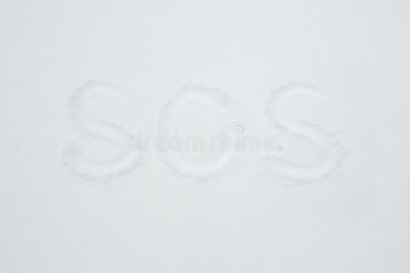 SOS Painted with a Finger in the Snow Stock Photo - Image of snowstorm ...