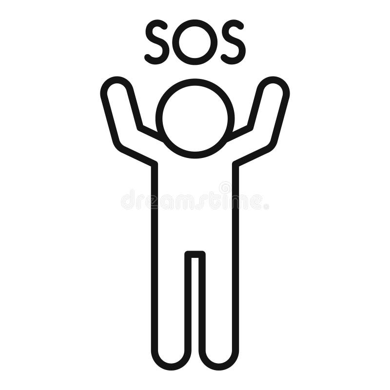 Sos People Help Icon Outline Vector. Engine Safety Stock Vector ...