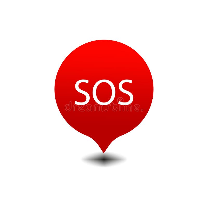 Sos Red Message. Safety Internet Technology. Vector Illustration Stock ...