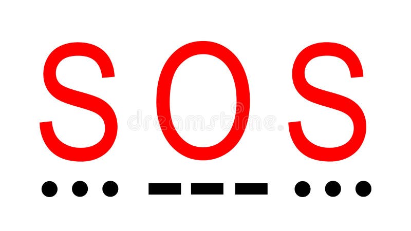 SOS Request for Help Morse Code Alphabet Font Vector Illustration ...