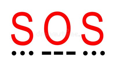 SOS Request for Help Morse Code Alphabet Font Vector Illustration ...