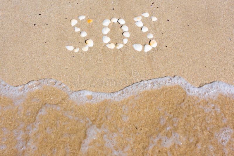SOS In Sand Picture. Image: 13790052