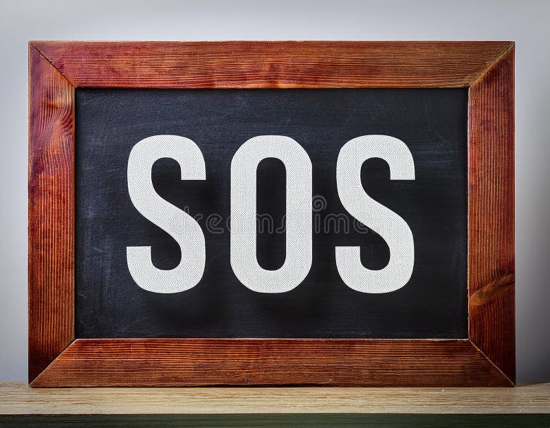 SOS Sign on Framed Blackboards Stock Illustration - Illustration of ...