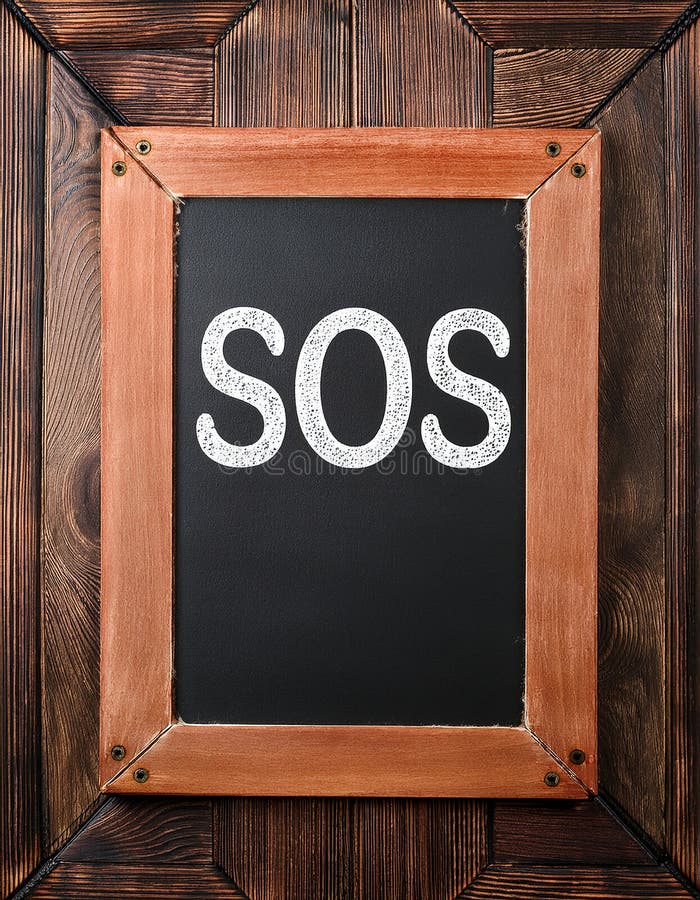 SOS Sign on Framed Blackboards Stock Illustration - Illustration of ...